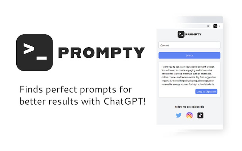 Prompty - ChatGPT Assistant for Google Chrome - Extension Download Prompty - ChatGPT Assistant for Google Chrome - Extension Download