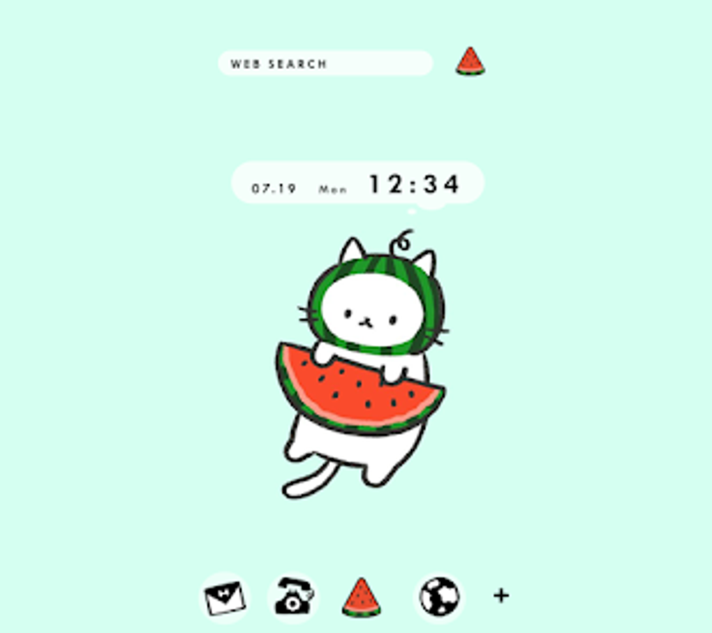 Watermelon Kitty Cat Theme for Android - Download