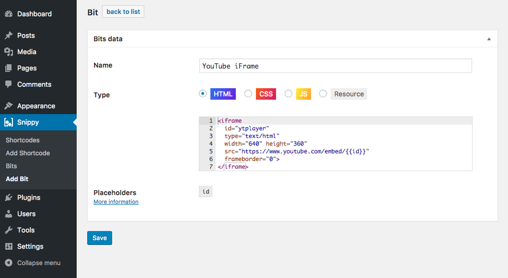 Snippy para WordPress - Descargar