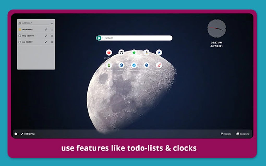 Widget NewTab for Google Chrome - Extension Download