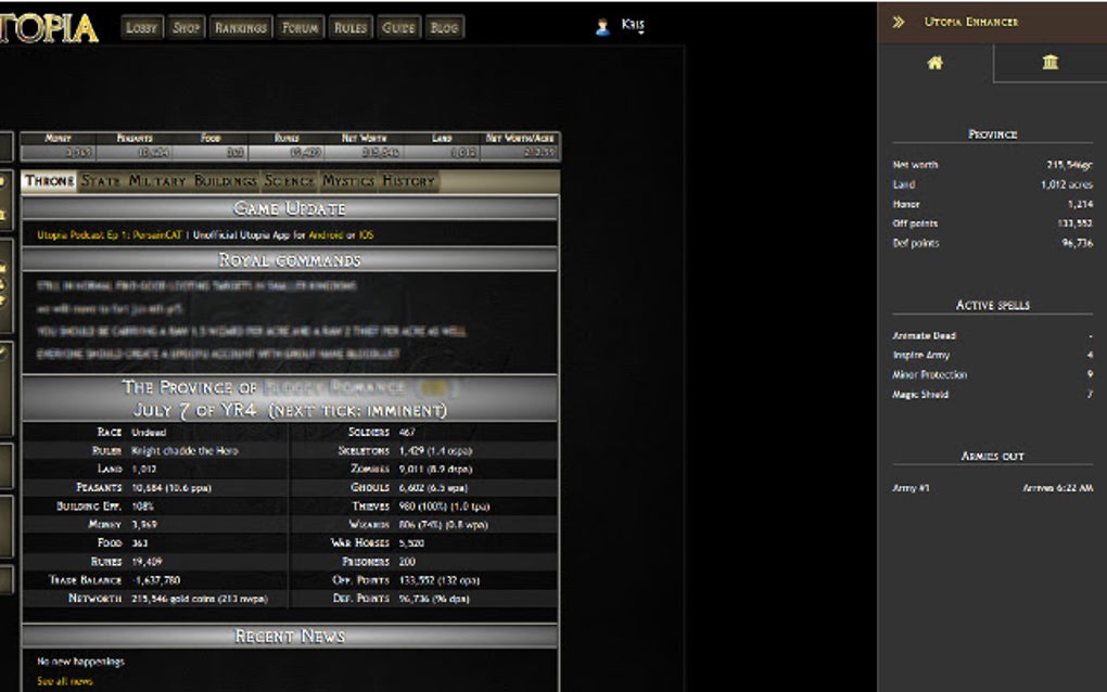 Utopia Enhancer Google Chrome 용 - 확장 프로그램 다운로드