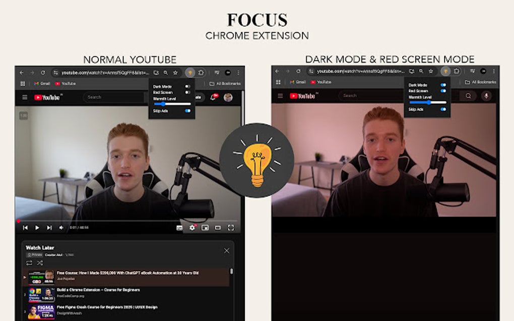 Focus - Dark Mode, Red Screen & Ad Skipping สำหรับ Google Chrome - ส่วน ...