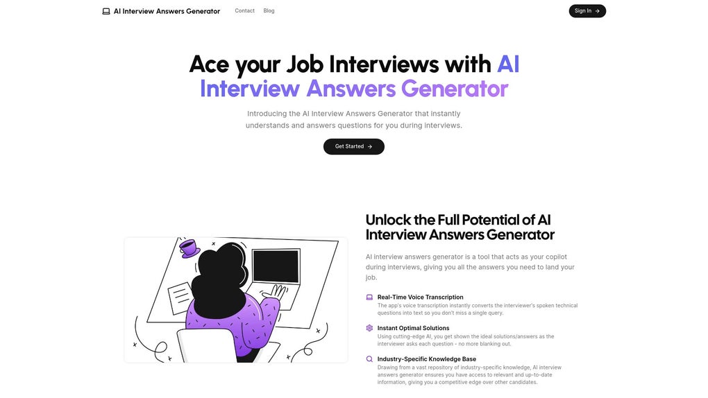 AI Sohbet için AI Interview Answers Generator - inceleme, özellikler ve ...