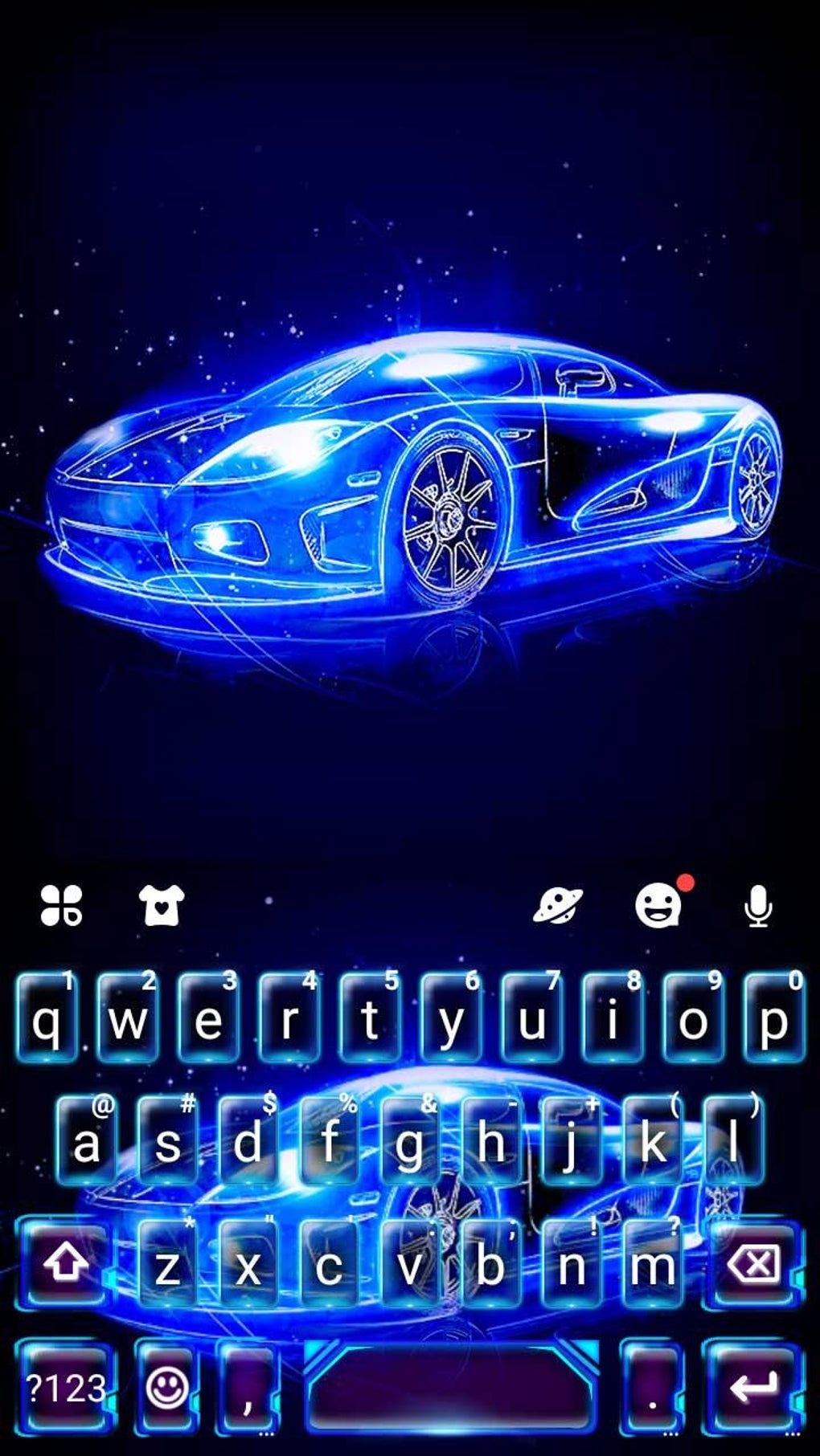 Neon Sports Car Keyboard Theme For Android Download