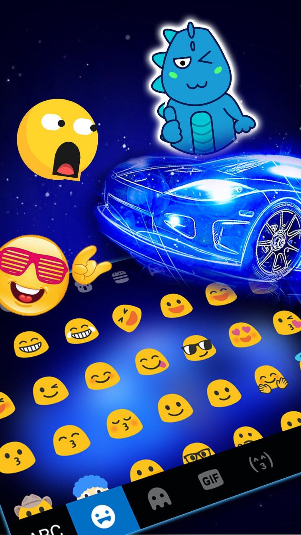 Neon Sports Car Keyboard Theme for Android - Download