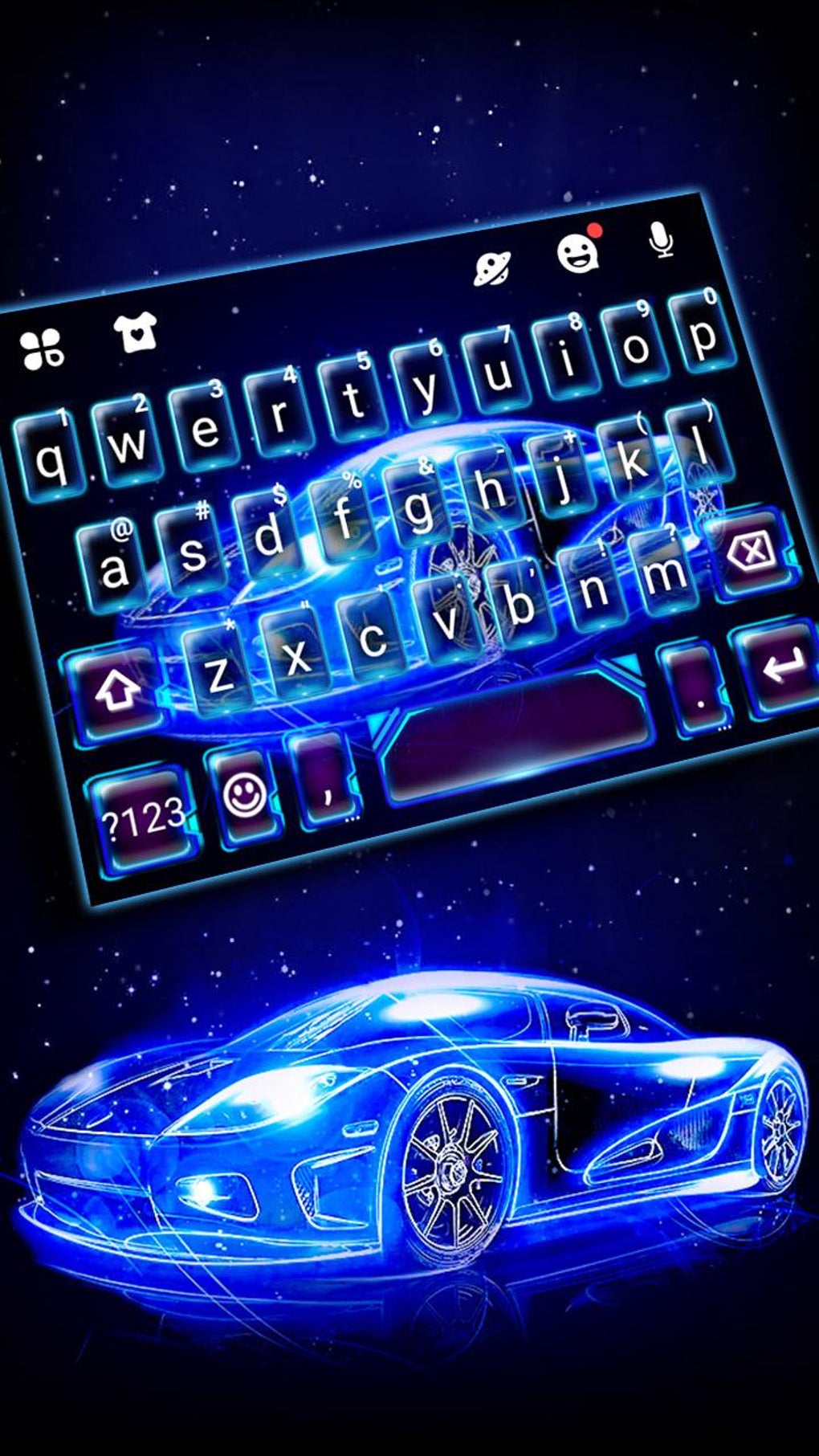 Neon Sports Car Keyboard Theme for Android - Download