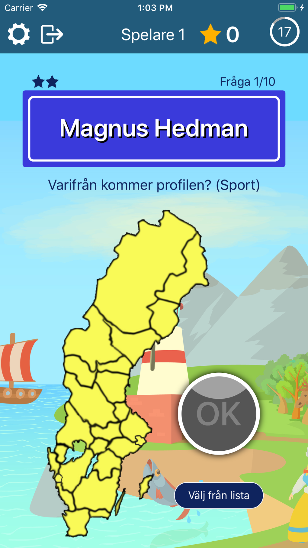 Frågesport Svensk Geografi для iPhone — Скачать