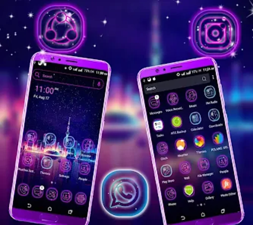 Neon City Launcher Theme for Android - Download Neon City Launcher Theme for Android - Download