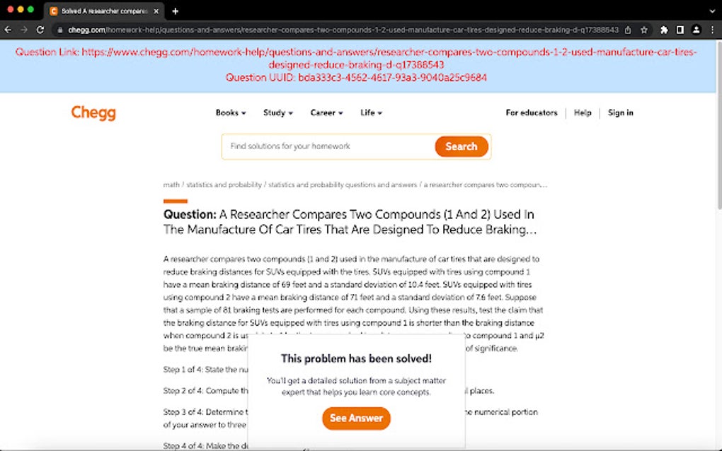 Chegg Link Finder para Google Chrome - Extensión Descargar