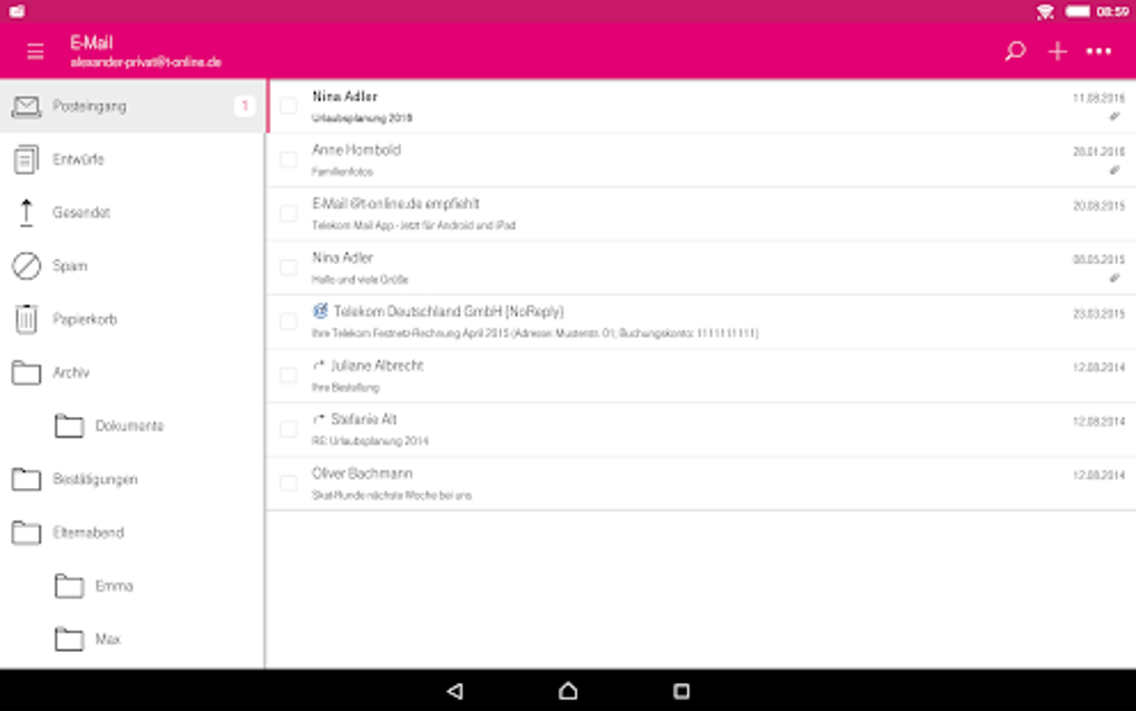 Telekom Mail Gratis E-Mail-Adresse Postfach APK für Android - Download