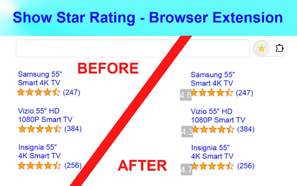 Show Star Rating สำหรับ Google Chrome - ส่วนขยาย ดาวน์โหลด