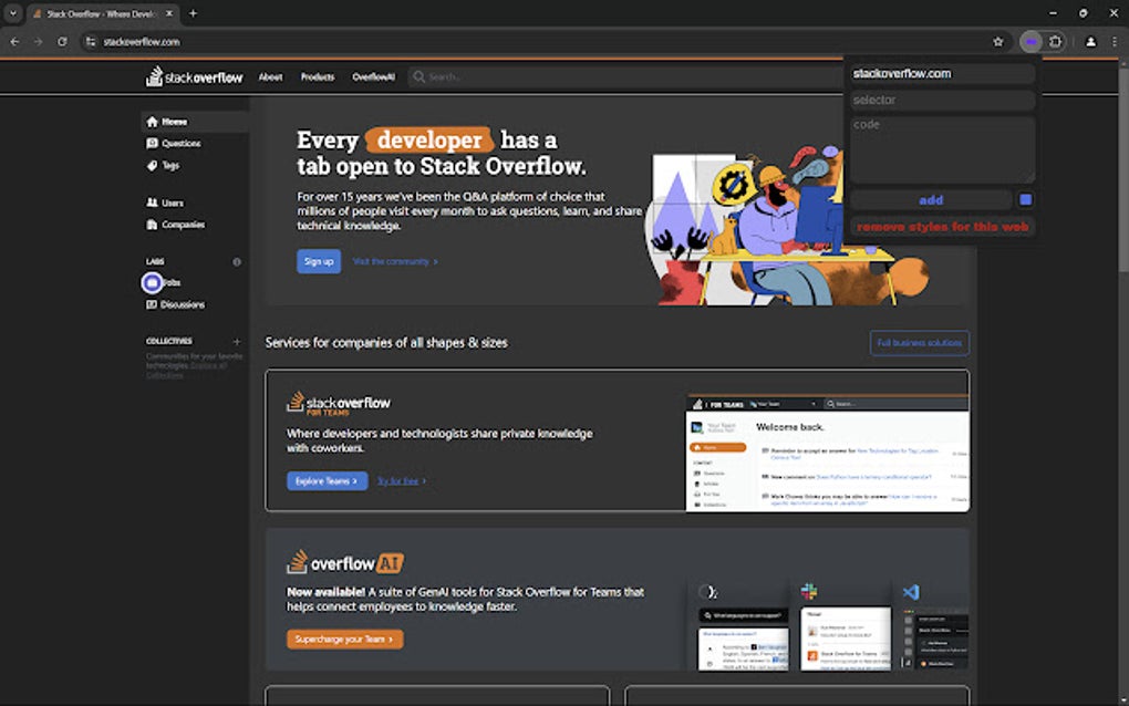 style customizer Google Chrome 용 - 확장 프로그램 다운로드