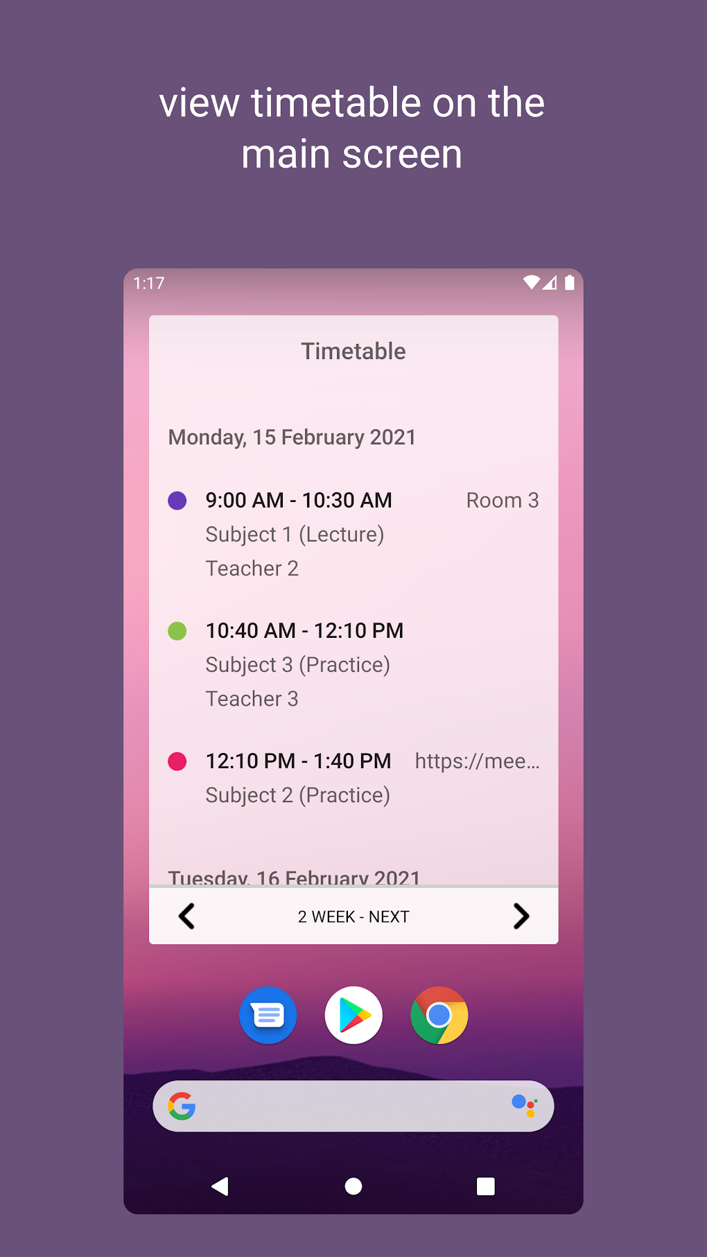 Timetable for students for Android - Download