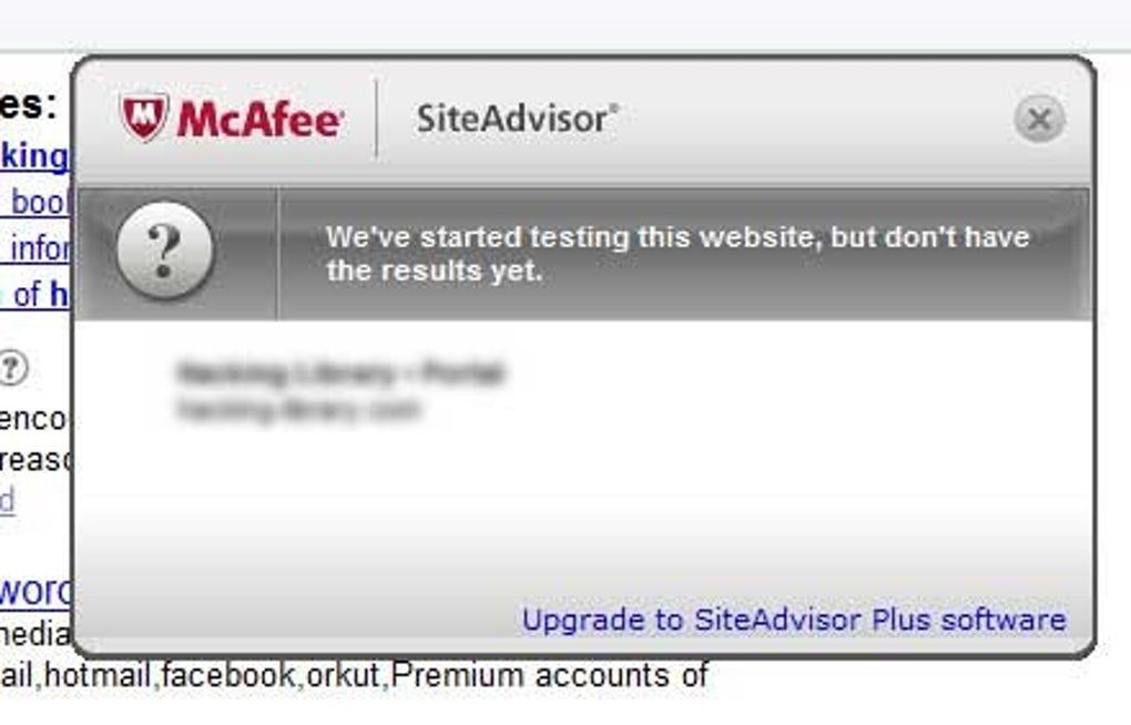 McAfee SiteAdvisor Plus - Download