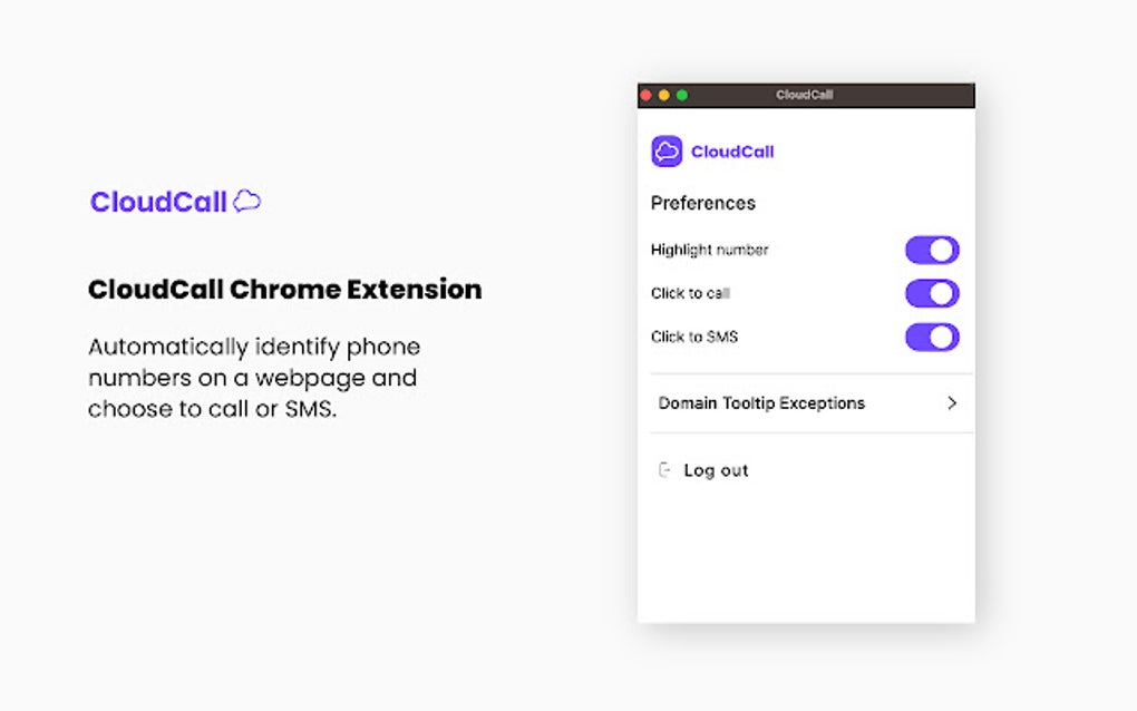 CloudCall for Google Chrome - Extension Download