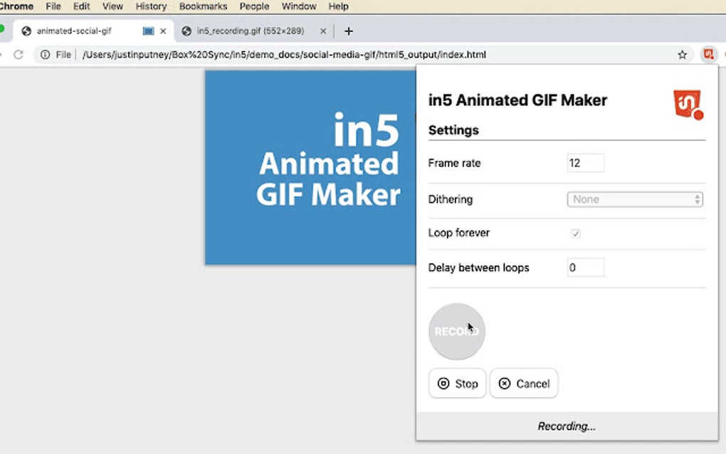 in5 Animated GIF Maker for Google Chrome - Extension Download
