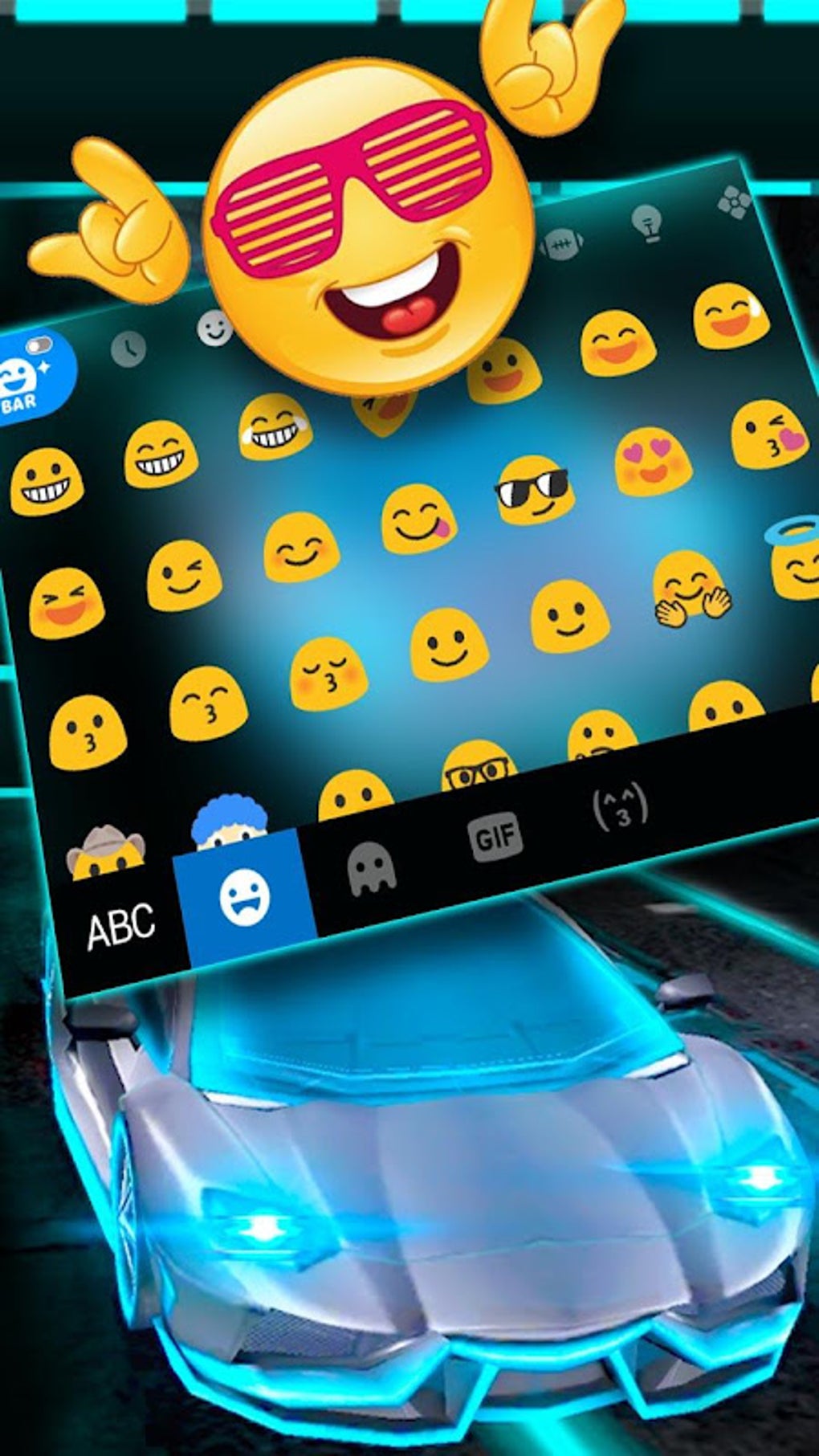 Flashy Neon Sports Car Keyboard Theme APK for Android - Download