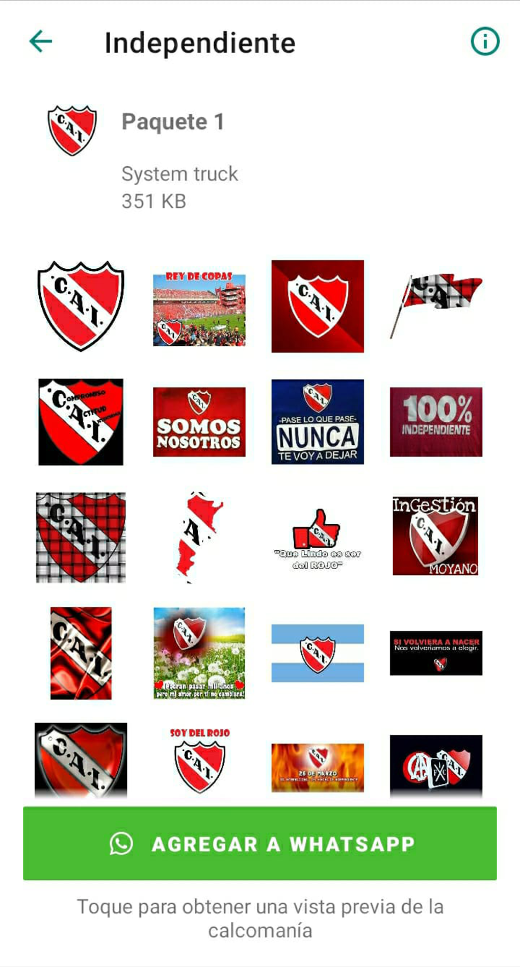 Stickers do Independiente para Android - Descargar