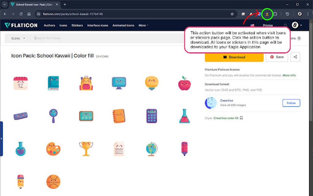 Import FlatIcon to Eagle Google Chrome 용 - 확장 프로그램 다운로드