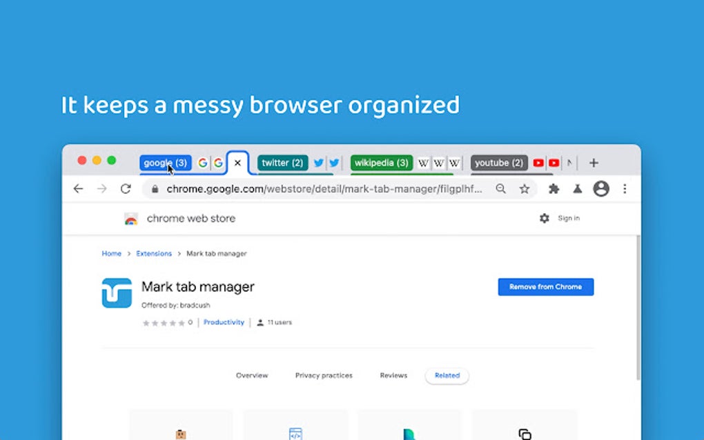 Mark tab manager for Google Chrome - Extension Download