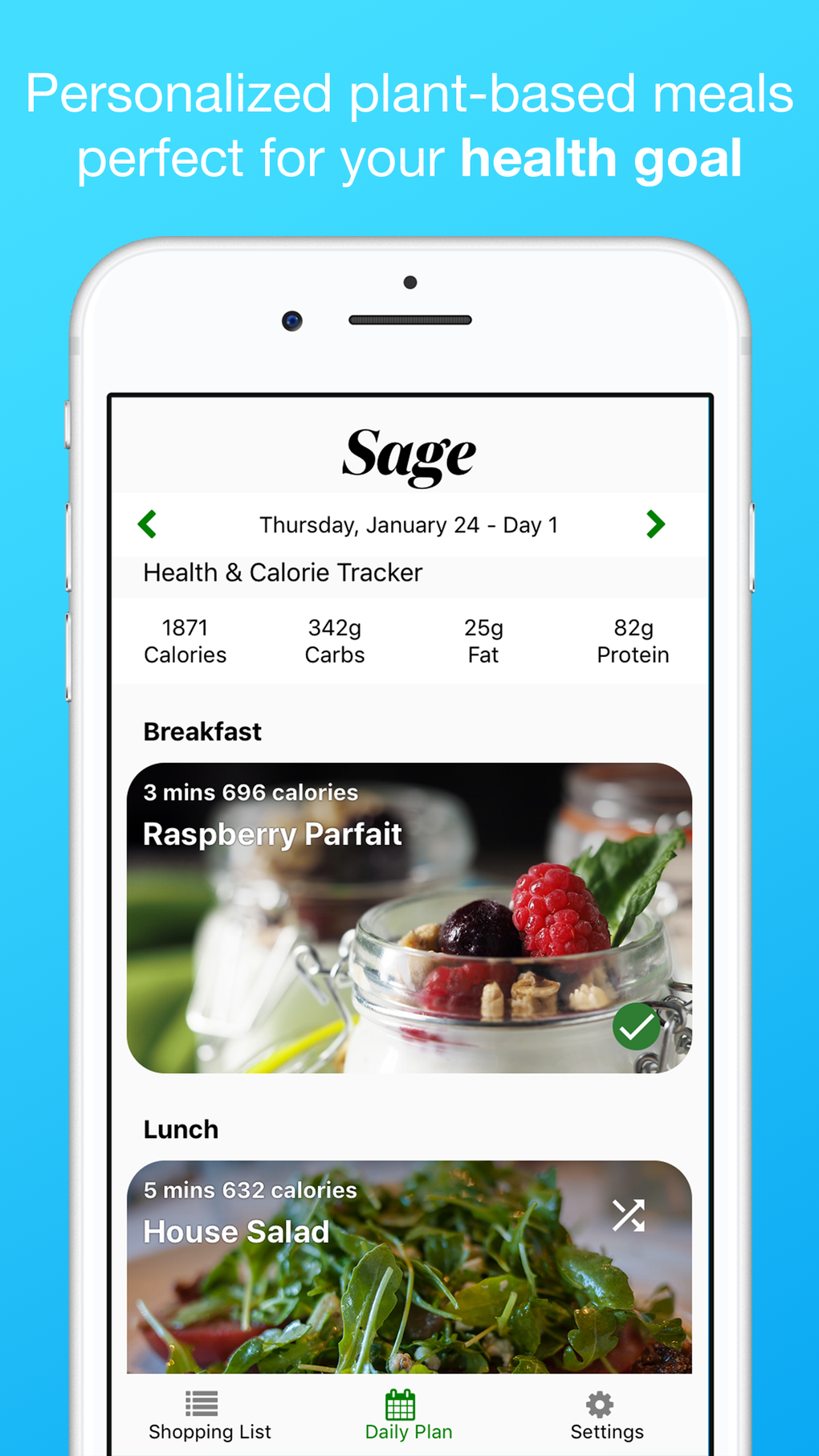 Sage Healthy Meal Plan for iPhone - Download