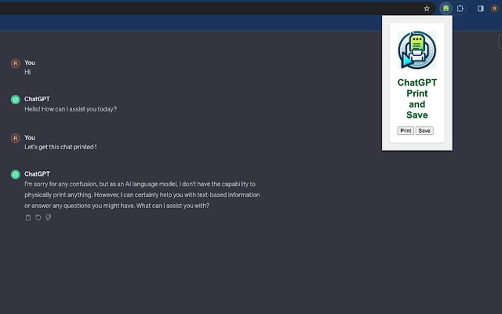 ChatGPT Print and Save na Google Chrome - Rozszerzenie Download
