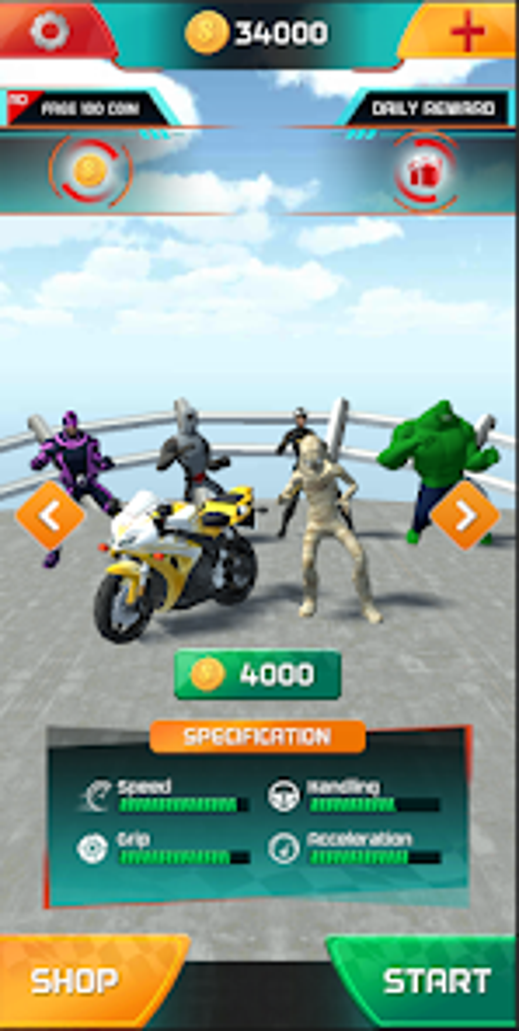 Super Spider Flip Bike Fly Run für Android - Download