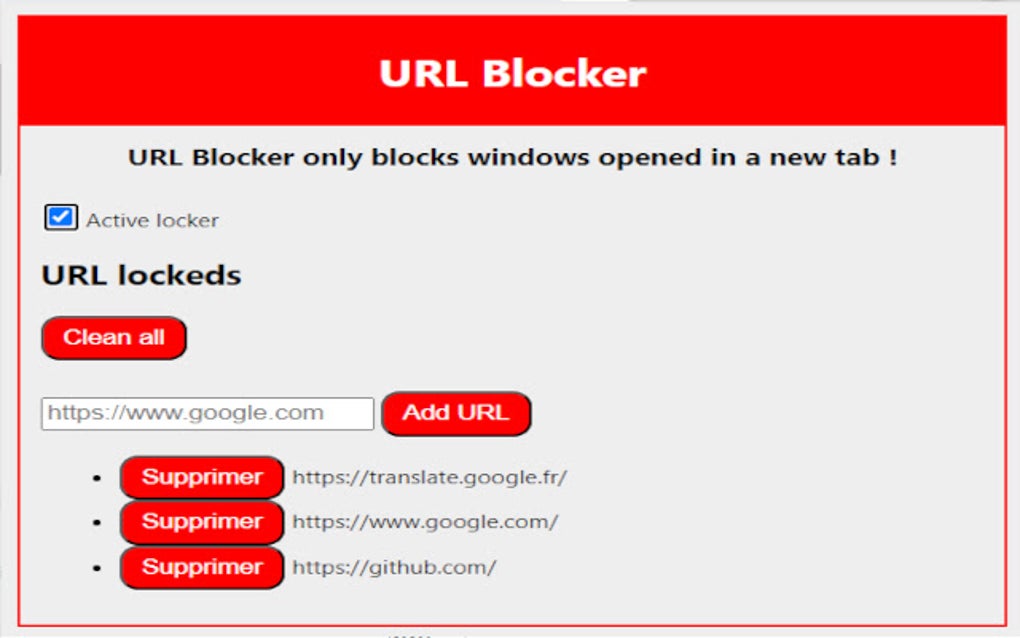 URL Blocker para Google Chrome - Extensión Descargar