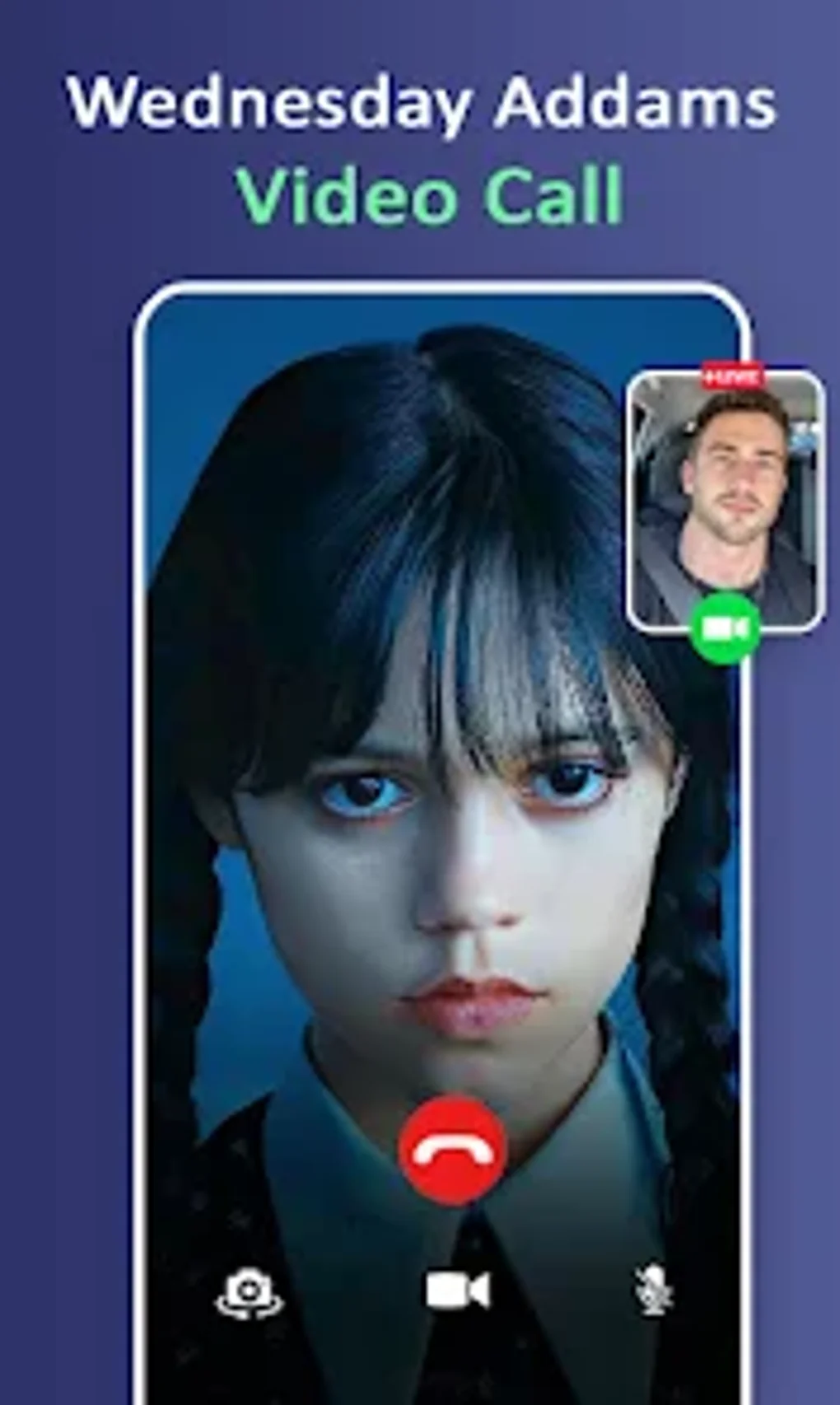wednesday Adams fake face call for Android - Download