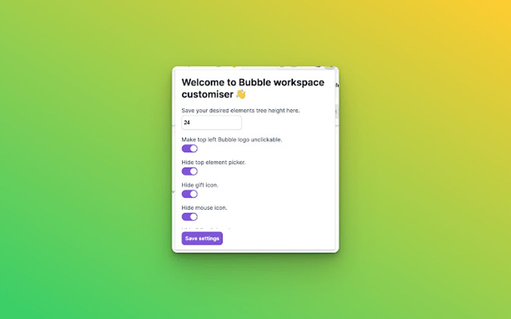 Bubble workspace customiser pour Google Chrome - Extension Télécharger