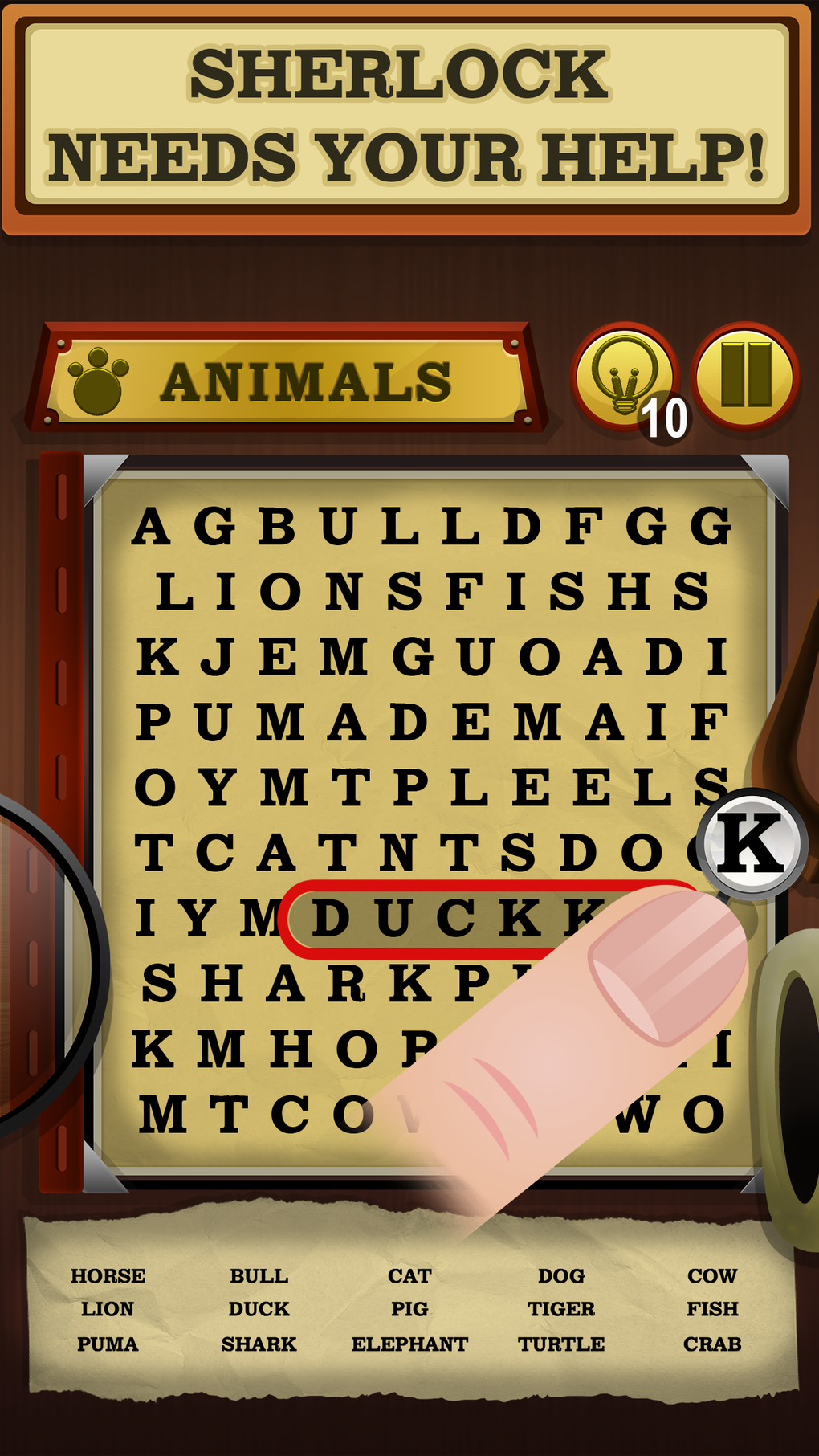 Sherlocks Notebook Word Search Puzzle Game For IPhone Download