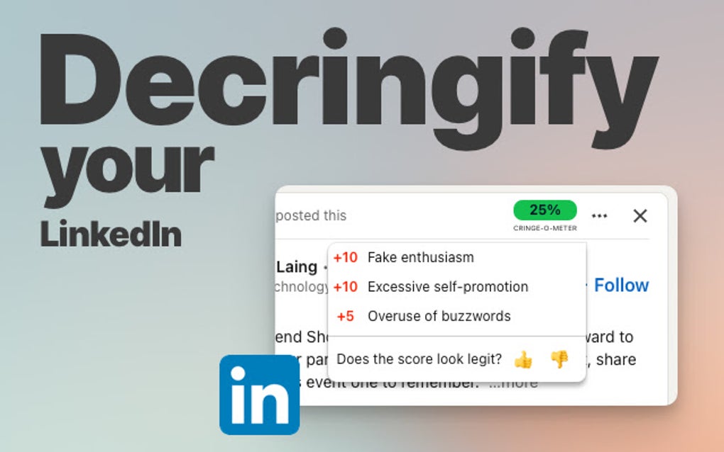 LinkedIn Cringe-o-meter for Google Chrome - Extension Download