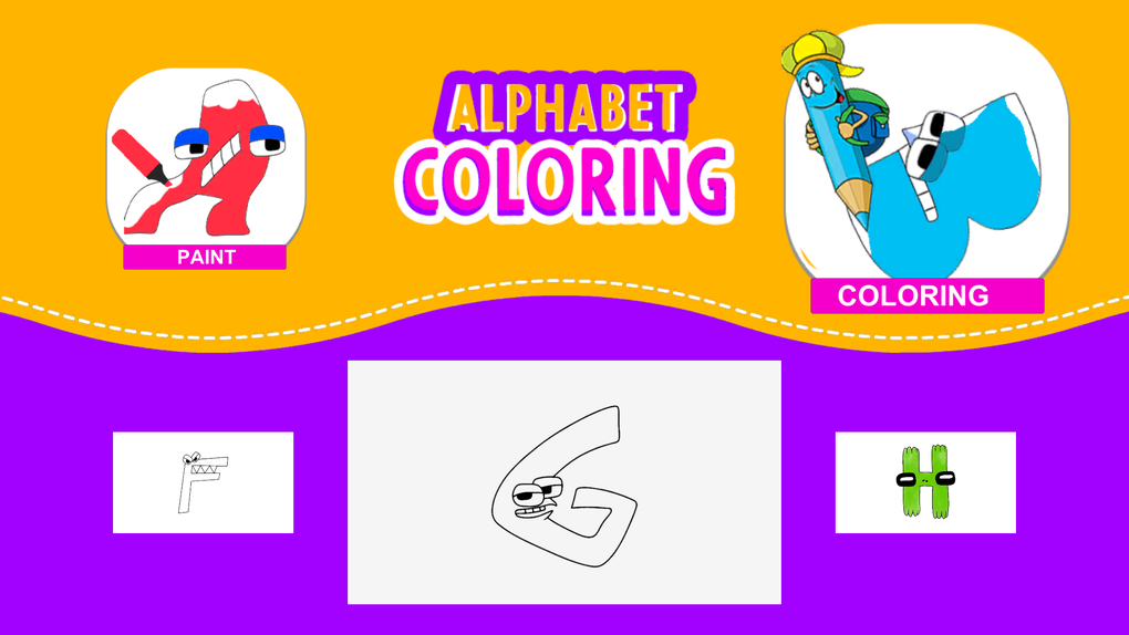 Alphabet Glitter Lor Coloring for iPhone - Download