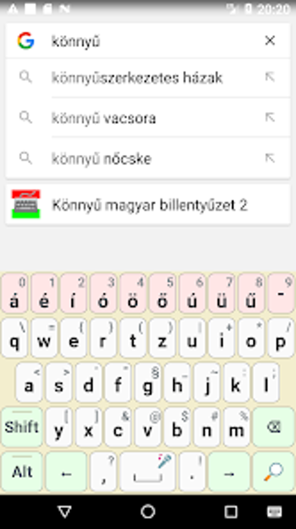 Könnyű magyar billentyűzet Mo pour Android - Télécharger