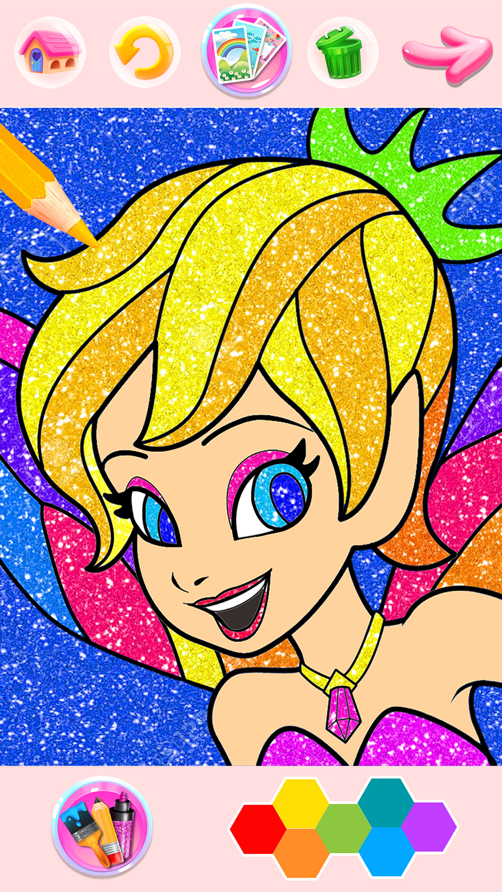 iPhone için Rainbow Glitter Coloring Book - İndir