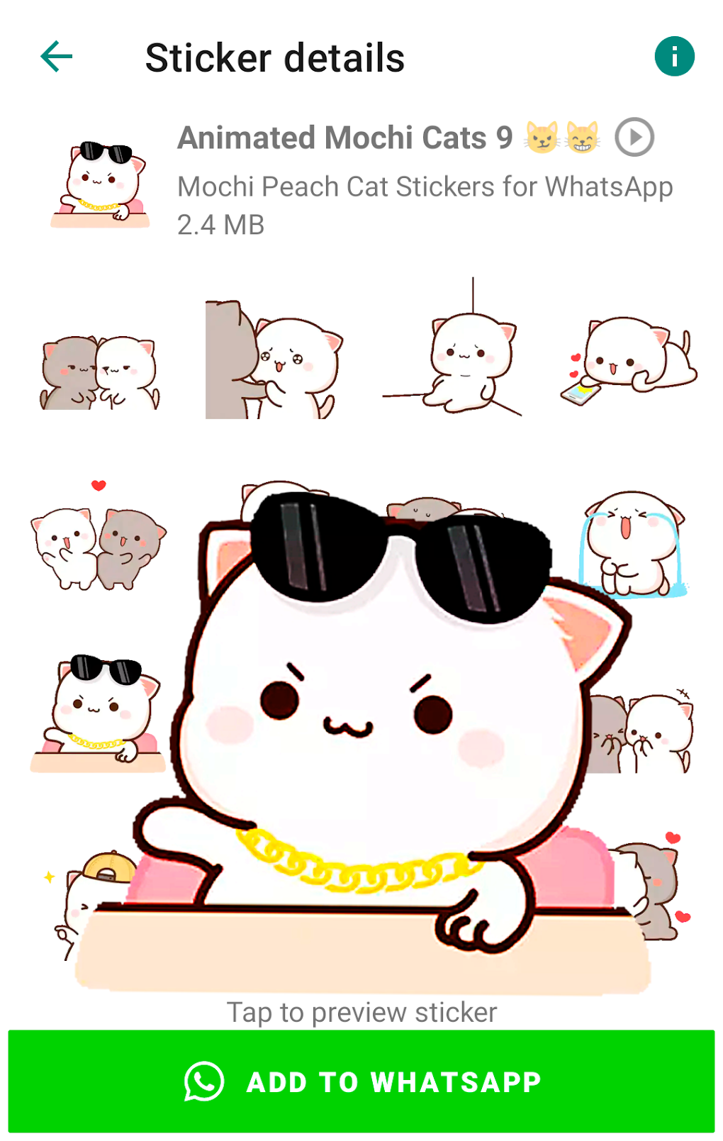 Animated Mochi Cat Stickers voor Android - Download