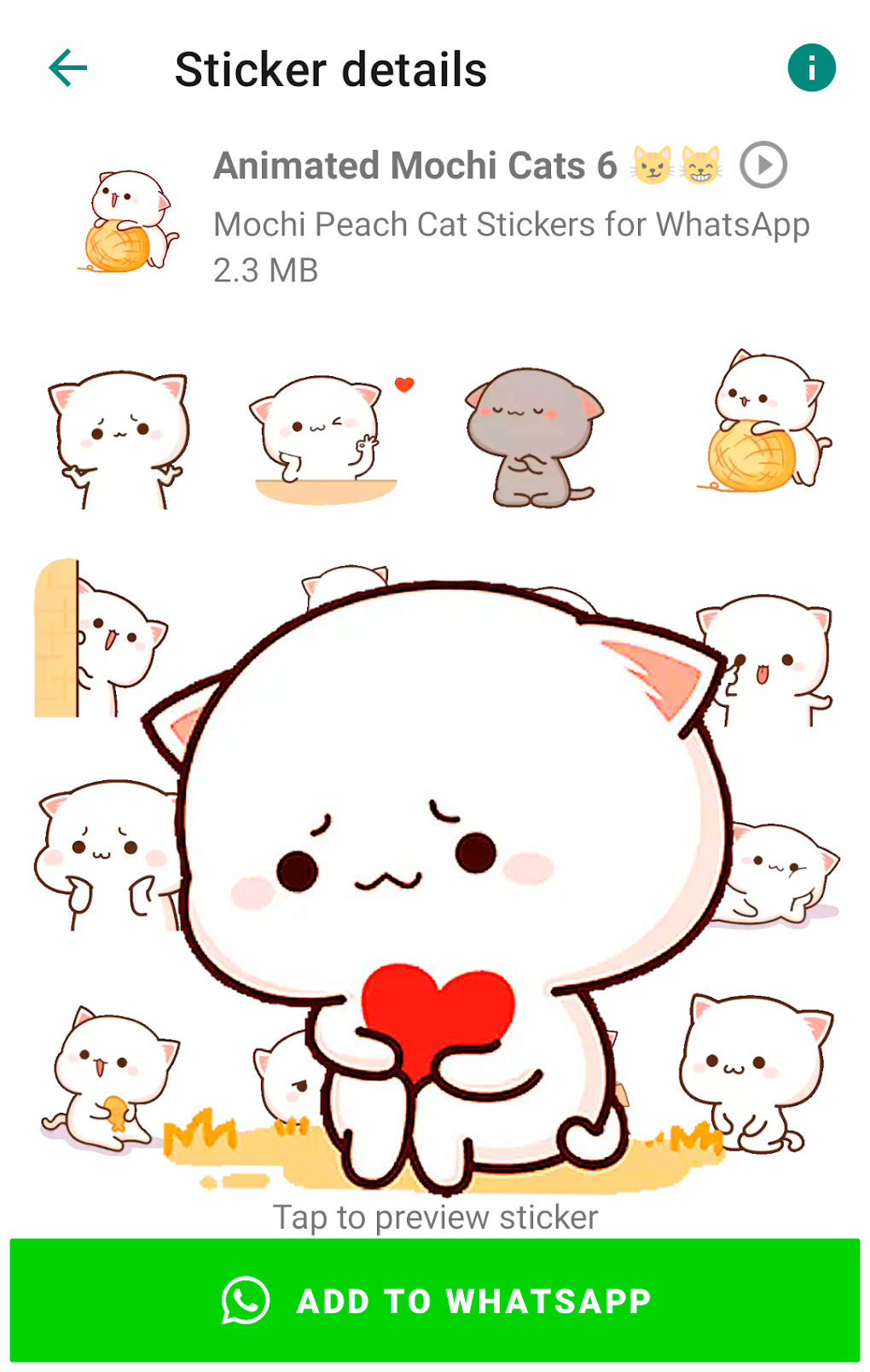 Animated Mochi Cat Stickers for Android - Download