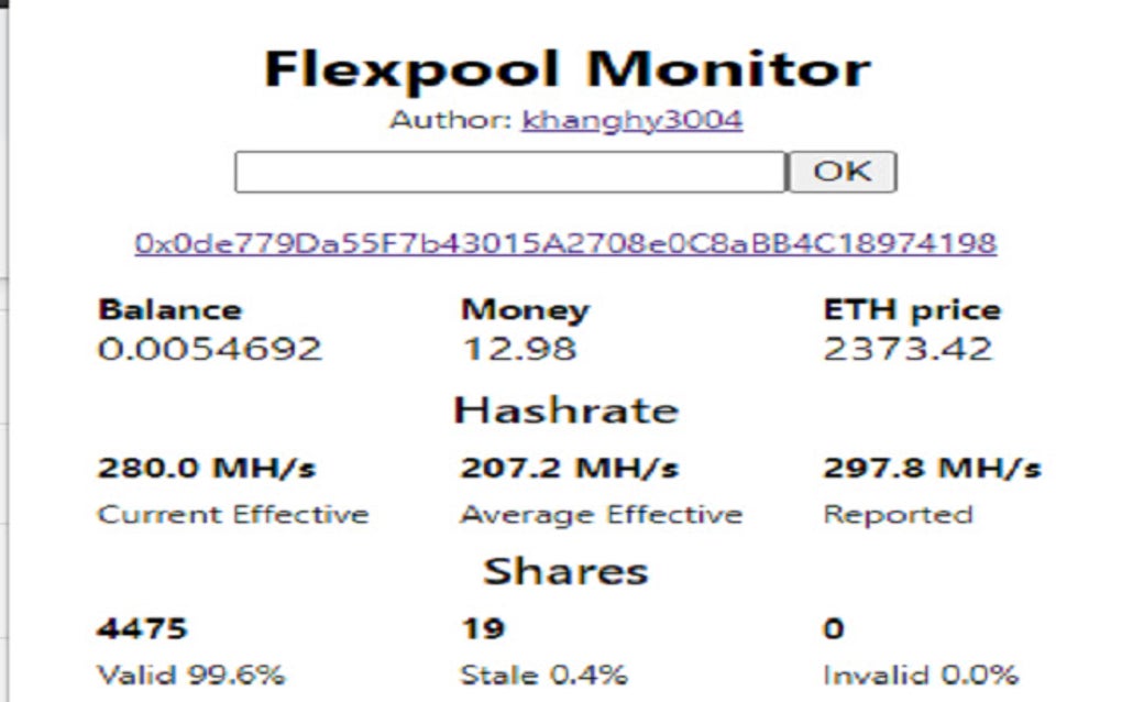Flexpool Monitor for Google Chrome - Extension Download
