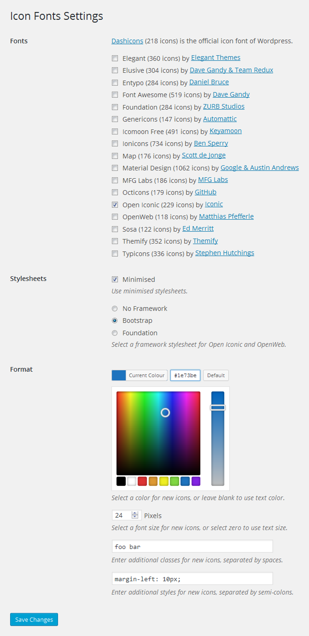 Icon Fonts สำหรับ WordPress - ดาวน์โหลด