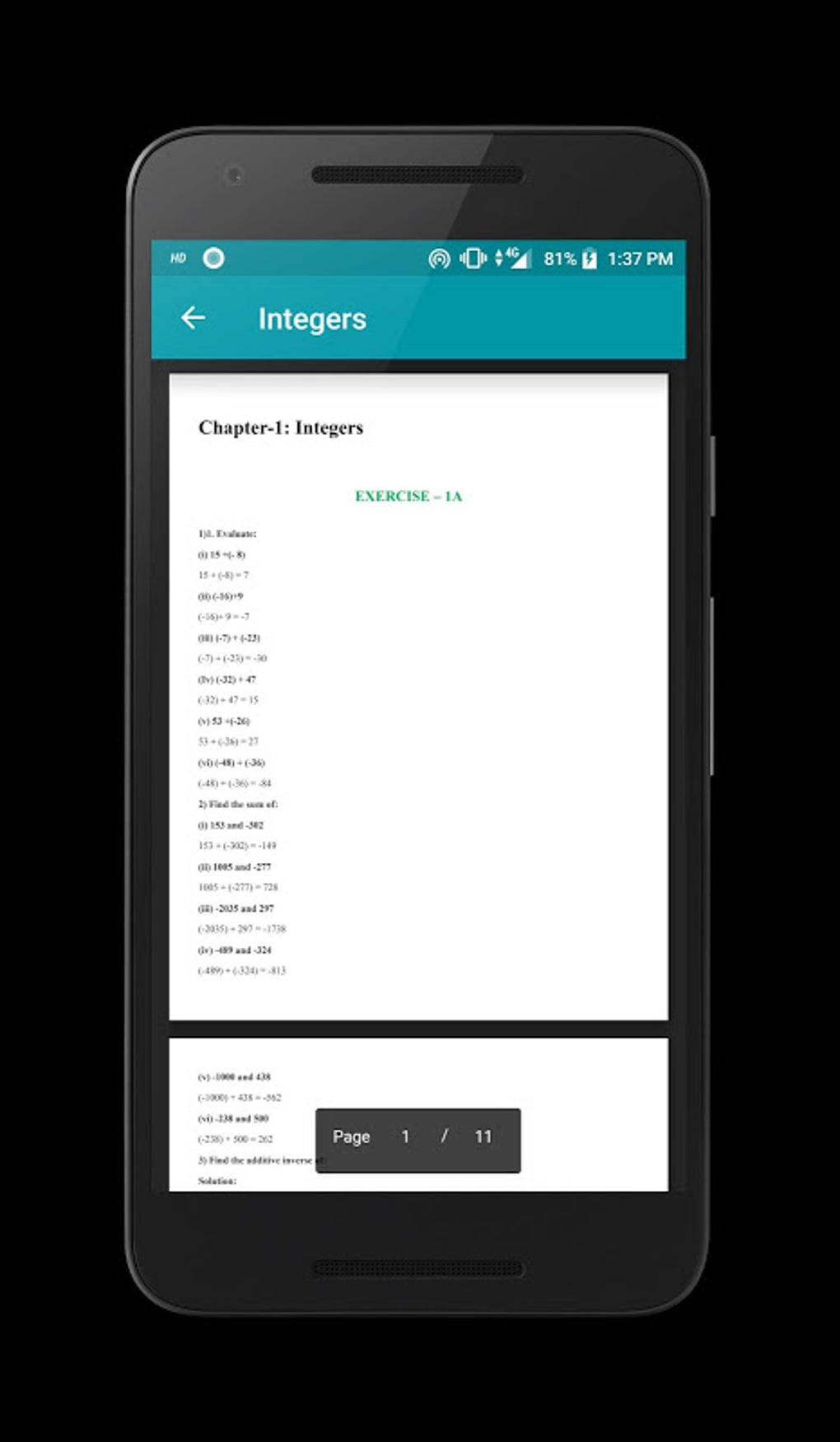 RS Aggarwal Class 7 Maths Solution APK For Android Download