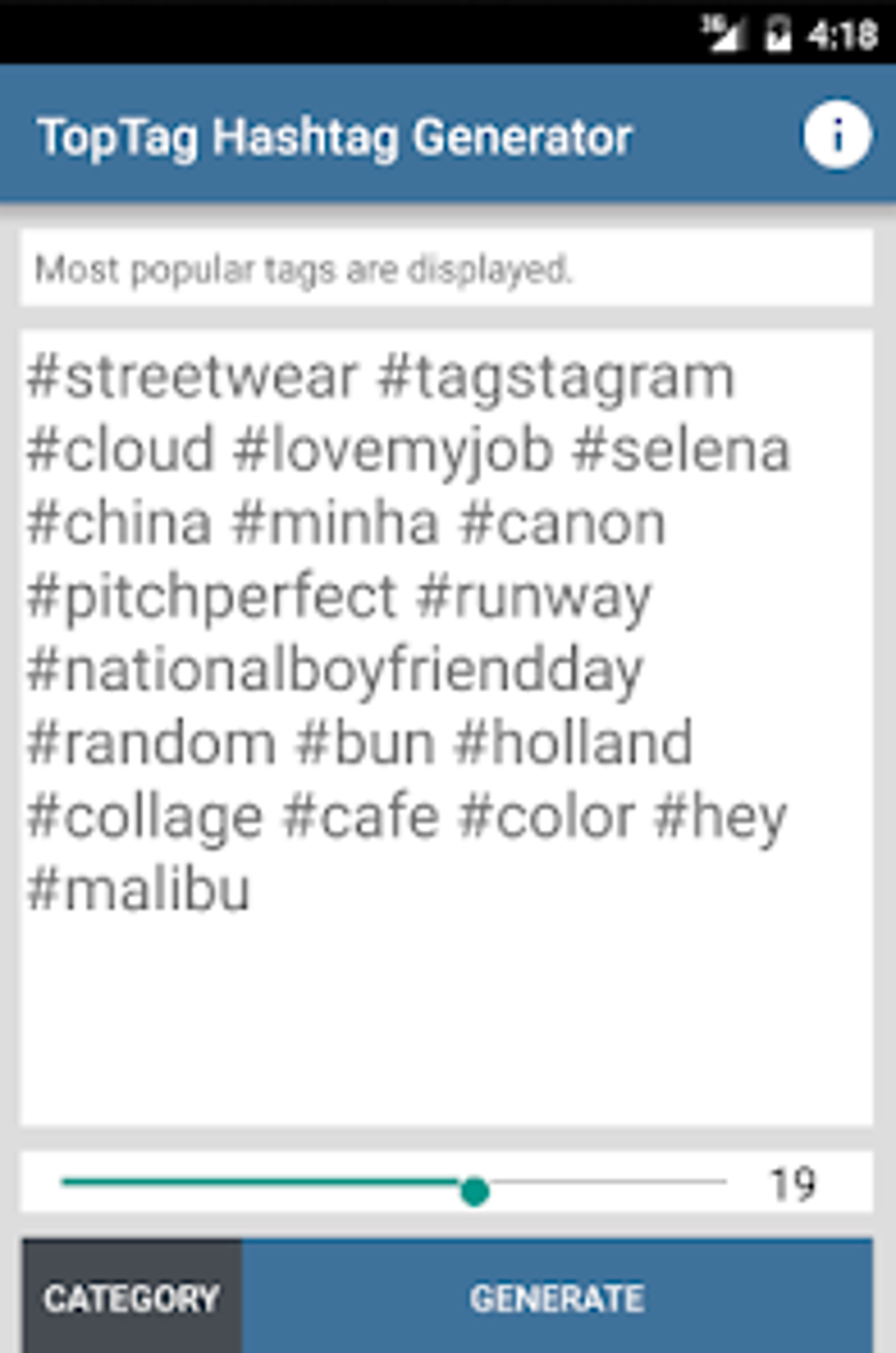 TopTag Hashtag Generator for Android - 無料・ダウンロード
