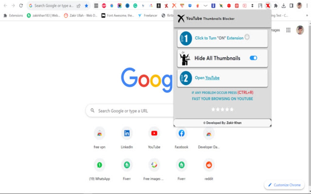 Hide YouTube Thumbnails 2K23 para Google Chrome - Extensión Descargar