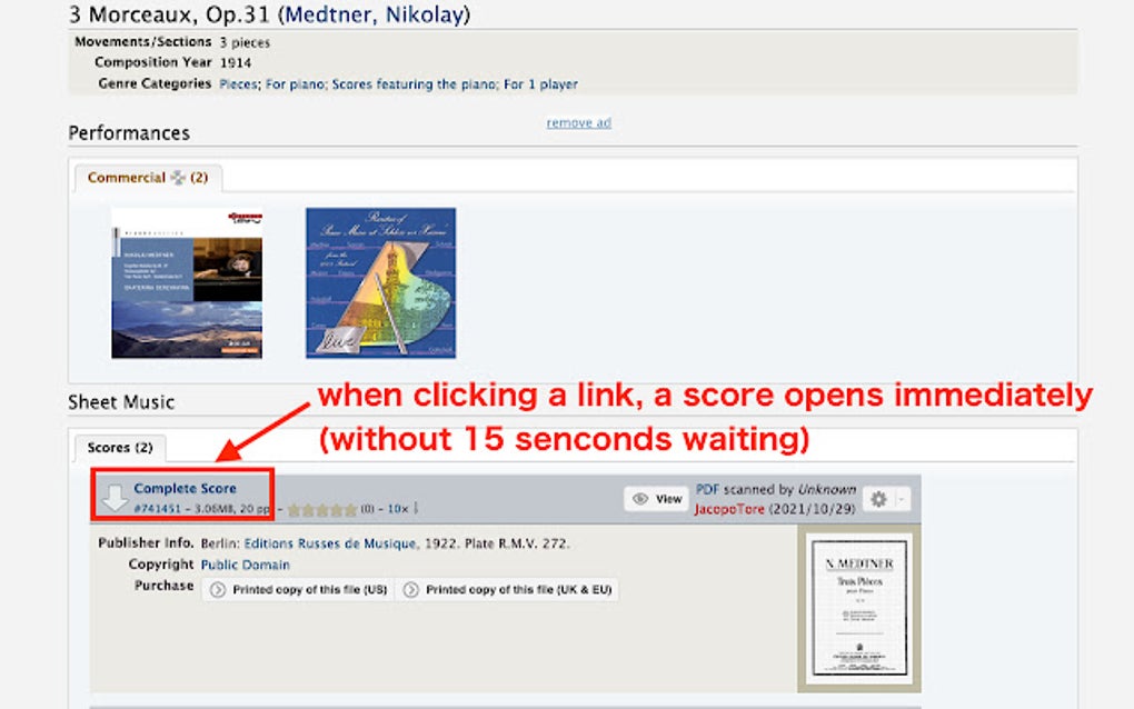 IMSLP_not_wait Google Chrome 용 - 확장 프로그램 다운로드