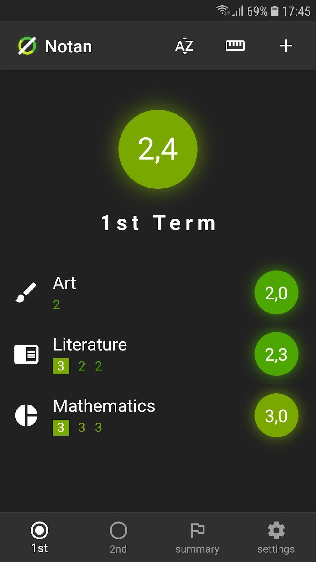 Notan - Grade Calculator für Android - Download