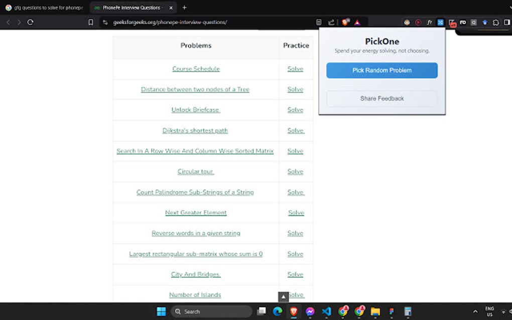 PickOne - Pick Random Coding Problem Google Chrome 용 - 확장 프로그램 다운로드