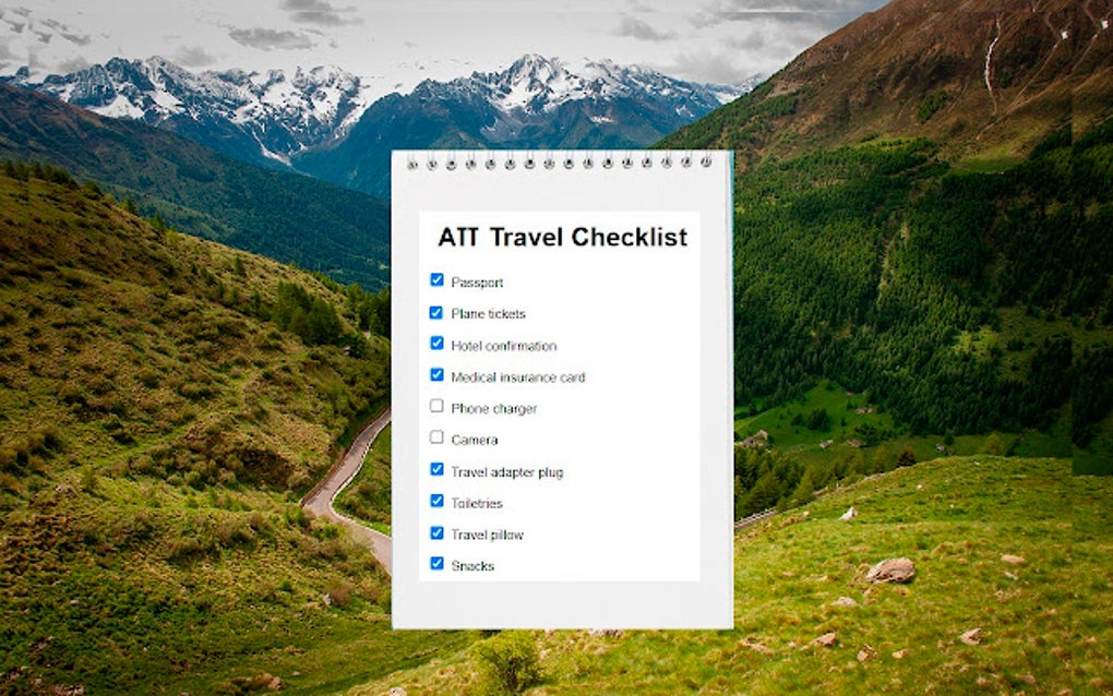 ATT Travel Checklist for Google Chrome - Extension Download