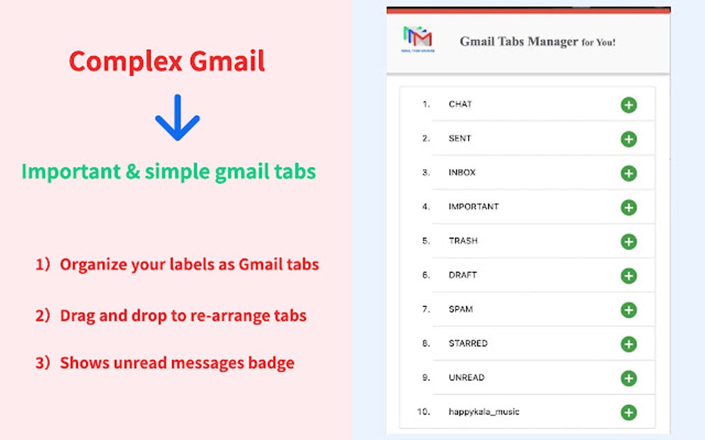 Gmail Tabs Manager Google Chrome 용 - 확장 프로그램 다운로드