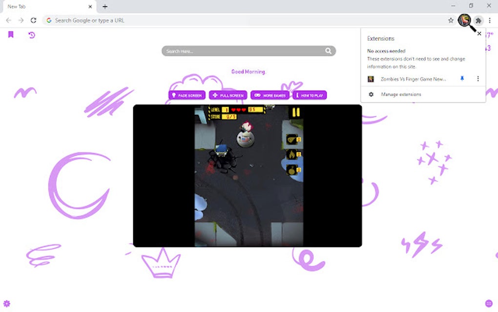 Zombies Vs Finger Game New Tab for Google Chrome - Extension Download