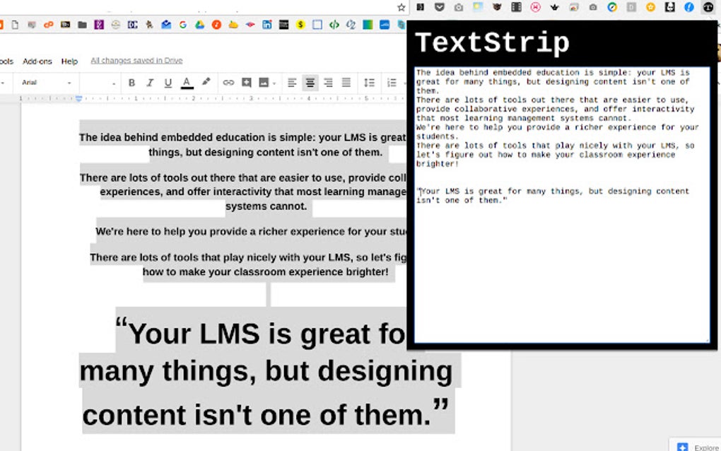 TextStrip for Google Chrome - Extension Download
