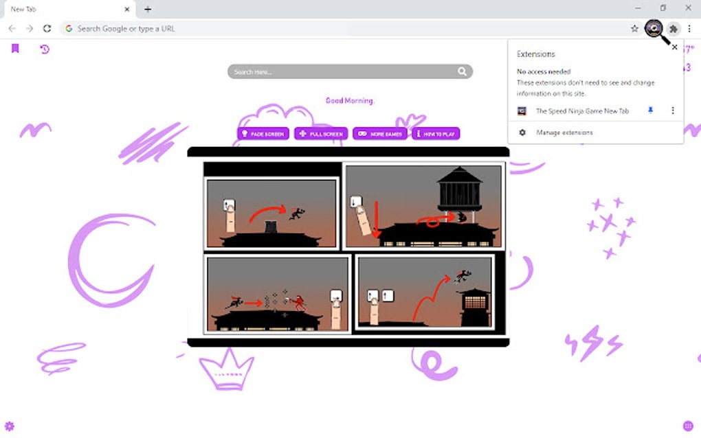 The Speed Ninja Game New Tab for Google Chrome - Extension Download